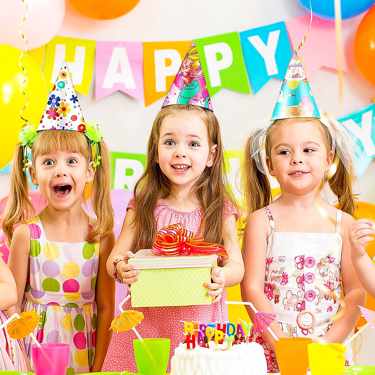 60 Pieces White Party Cone Hats Party Paper Cone Hats White Party Paper Hats for Adults DIY Art Craft Birthday Party Supplies, 6.5 x 4.1 Inch