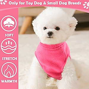 XS Dog Sweater - Fleece Vest Dog Sweater with Leash Hole Warm Pullover Fleece Dog Jacket Shirts Small Dog Sweater Winter Dog Clothes for Small Dogs Girl Pink Toy Dog Clothes, Pink