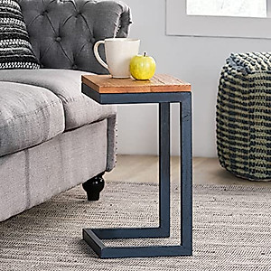 Christopher Knight Home Darlah Small Firwood Antique Table, Antique, Antique Natural and Black With Blue, 10.25”D x 12.75”W x 19.50”H