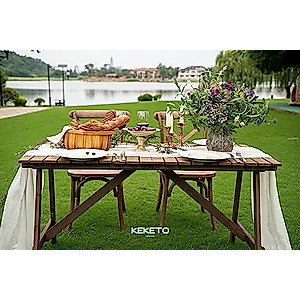 Keketo Ivory Gauze Rustic Cheesecloth Table Runner 120 Inch 10 FT for Wedding Baby Shower Bridal Shower Birthday Engagement Garden Outdoor Party Long Sheer Boho Decorations