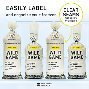 Extra Thick Wild Game Bags for Freezer Storage [150 pk ] | Extra Strong | 2.6 Mil Thickness | Meat Bags For Ground Meat | Deer Society | Illusion Outdoor Systems | Protect Your Game Meat