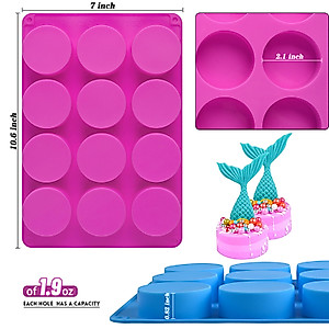 Sakolla 2 PCS Round Chocolate Cookie Molds, Cylinder Silicone Mold, Perfect for Chocolate Covered Oreos, Cake, Candy, Pudding, Mini Soap