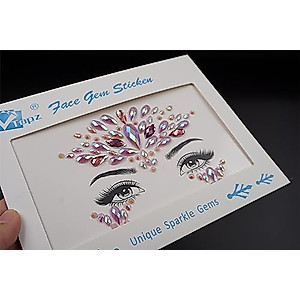 face jewels festival for women mermaid purple face gems glitter halloween Rhinestone Face tattoo Eyes face body temporary tattoos for edm music festival (S056)