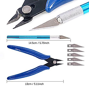 Keadic 24Pcs Gundam Model Basic Tools Set Hobby Building Tools Kit with a Plastic Case for Professional Gundam Model Building, Repairing and Fixing