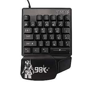 Mini Gaming Keyboard, One Handed Keyboard 35 Keys Ergonomic Design Driver Free for Esports Game for Computer