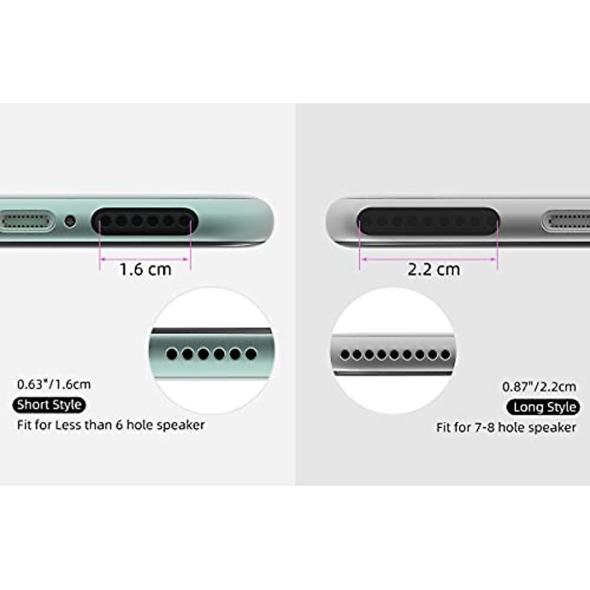 2 in 1 iPhone Anti Dust Plug Kit,Anti Dust Plug x 5, Speaker Mesh Anti Dust Proof Adhesive Sticker x 2,Dustproof Kit for iPhone 14 13 12,12 Pro,12 Mini 11,11 Pro Max,11 Pro,X,Xs Max,XR,8,8Plus,7 Plus