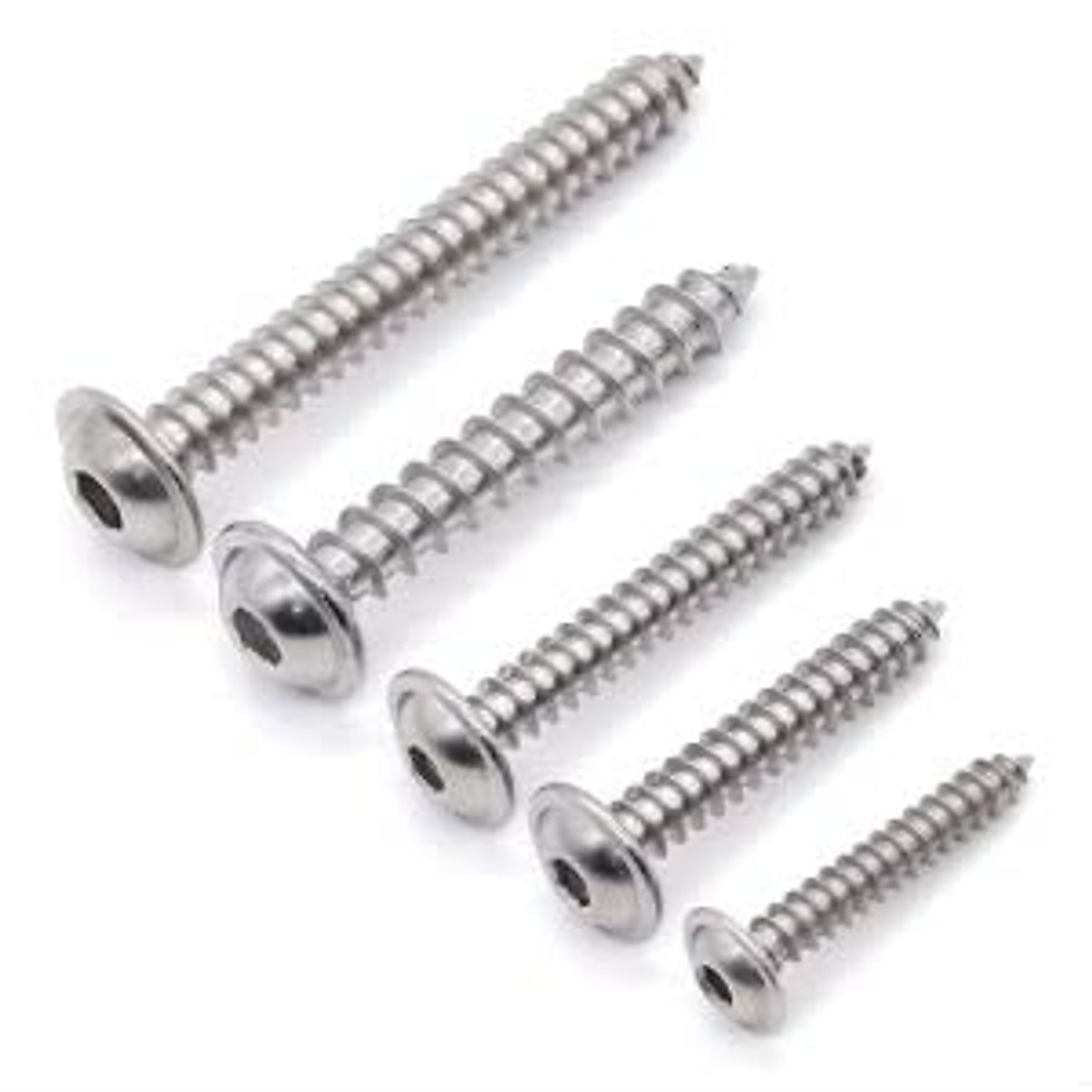 Glvaner (100 pcs) M3 x 25mm Flanged Button Head Socket Cap Self Tapping Screws 304 Stainless Steel 18-8 Wood Screws