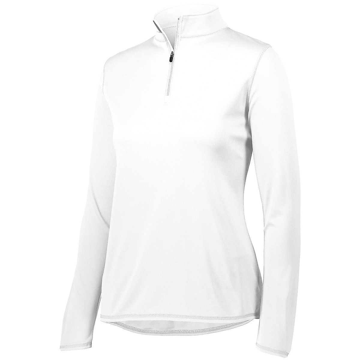 Augusta Sportswear Ladies Attain Wicking 1/4 Zip Pullover - Women's Running Long Sleeve Jacket with Sun Protection, White, X-Large