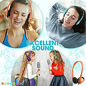 24 Pack Class Set Classroom School Headphones for Kids Child Children Multi Colored Stereo Over Ear Earphones Student Over The Head Headphones Bulk with 3.5 mm Headphone Plug for Adults, 8 Color