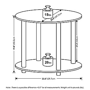 Furinno Turn-N-Tube Simple Design 2-Tier Round Wooden Small Coffee Table, Amber Pine