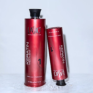 Lasio Keratin Treatment One Day Formula – Infused with Amber Extract – Lightweight Conditioner – Frizz Free – Reduce 90% Curls Quickly – Fume Free – Professional Salon Level Grade – 35.27 Fl. Oz