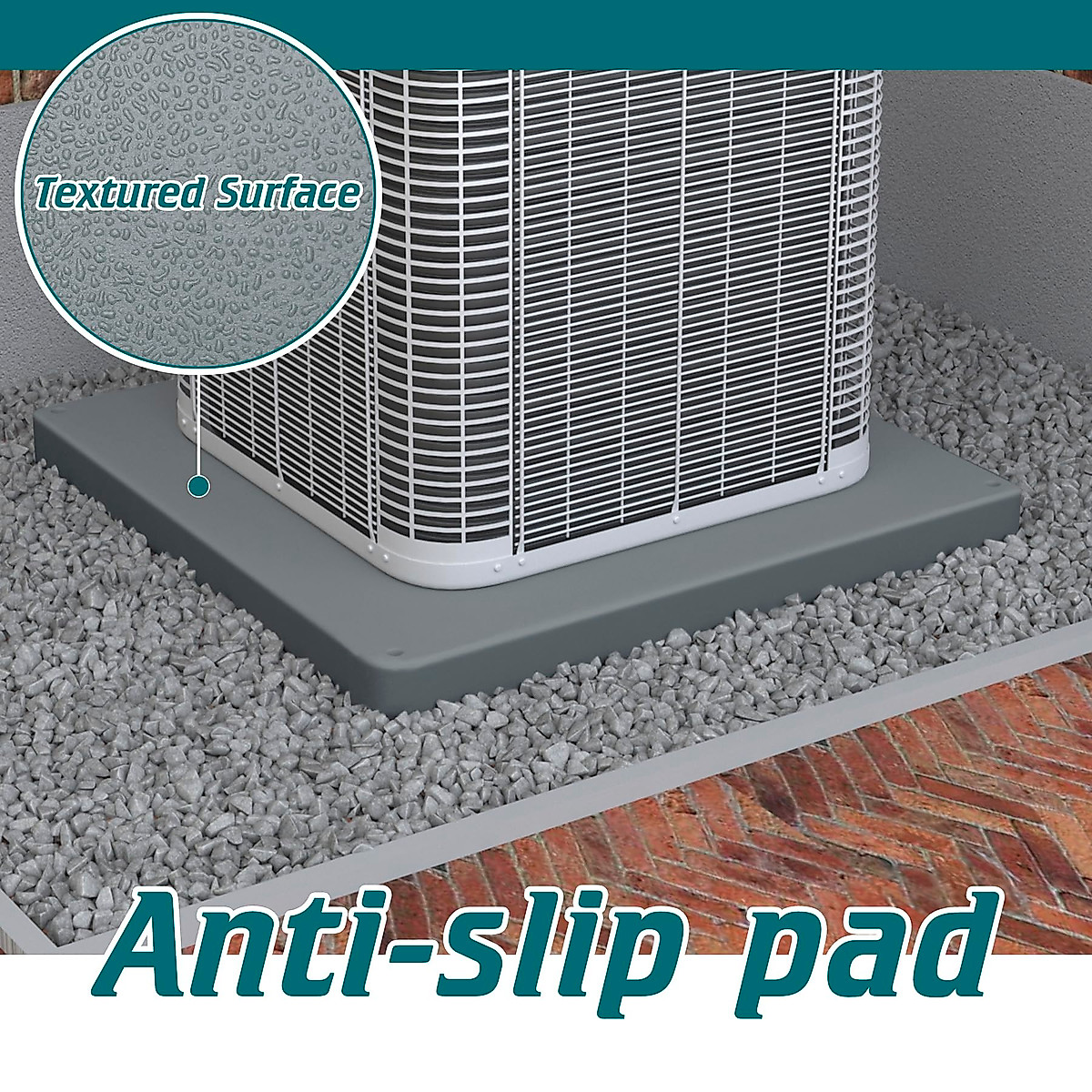 Daisypower Equipment Pad for Ductless Mini-Split Air Conditioner HVAC Heat Pump System,Anti-Vibration Plastic Condenser Pad,32 × 32 × 2 inches