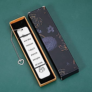 Funny Coworker Gift for Colleague Friend Women Men Work Bestie Employee Appreciation Bookmark for Female Book Lovers Leaving Christmas Farewell Valentine Stocking Stuffer Birthday Retirement Promotion