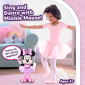 Just Play Minnie Disney Junior Mouse Sing and Dance Butterfly Ballerina Lights and Sounds Plush, Sings Just Like a Butterfly, Kids Toys for Ages 3 Up