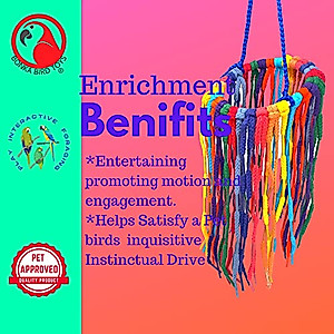 Bonka Bird Toys 51213 Large Aglet Heaven Bird Toy Cotton Colorful Parrot Quaker Macaw African Grey Cockatoo