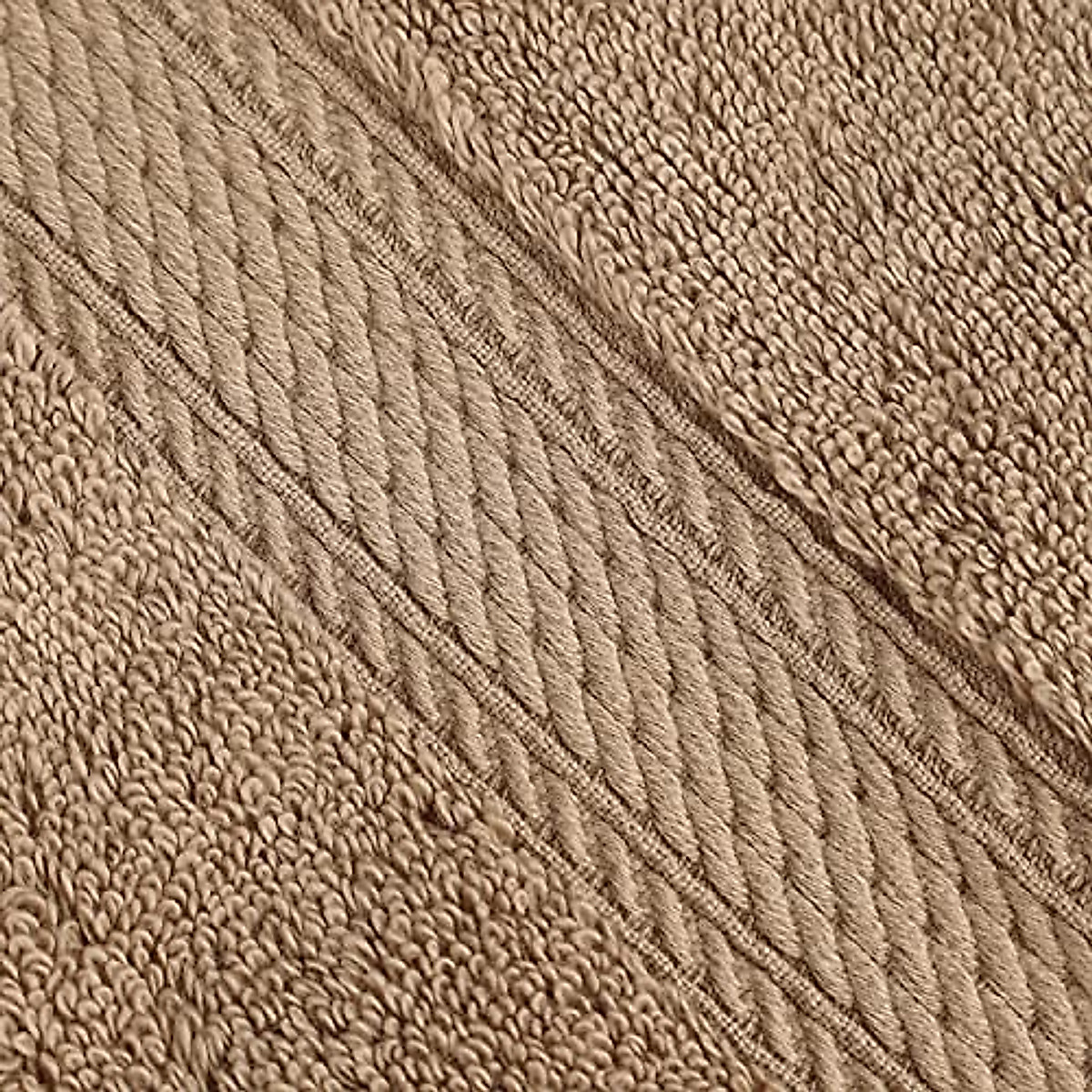 Superior Egyptian Cotton Pile 8 Piece Towel Set, Includes 2 Bath, 2 Hand, 4 Face Towels/Washcloths, Ultra Soft Luxury Towels, Thick Plush Essentials, Guest Bath, Spa, Hotel Bathroom, Latte