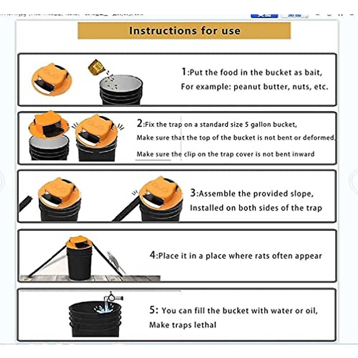 CATIIOR 5 Gallon Bucket Lid Mouse/Rat Trap Indoor/Outdoors Mouse Trap Automatically Reset Door Style, Rat Traps Outdoors Indoor House Chipmunk Trap, YELLOW (MC700LL/A)