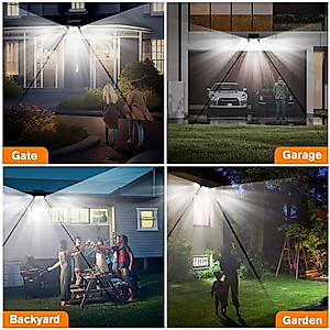 Solar Lights Outdoor, 3 Head Solar Motion Lights Outdoor with 2500LM 232 LEDs High Brightness, Built-in Bigger Tempered Glass Solar Panel, Sensitive PIR Motion Inductor