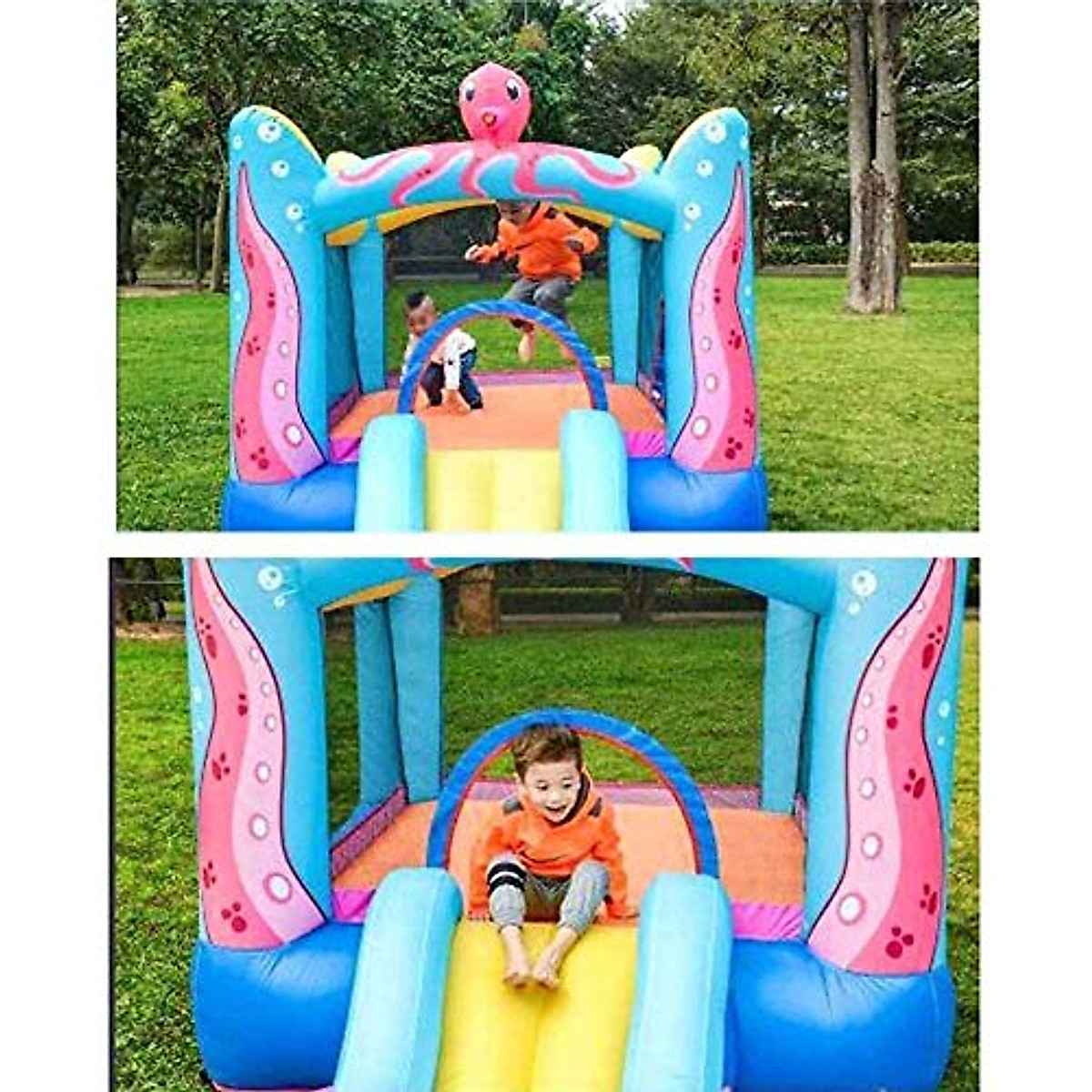 Baby Toys Bouncy Castles, Children's Inflatable Castle, Kid Slide Toys, Children's Playground Inflatable Trampoline, for Indoor and Outdoor