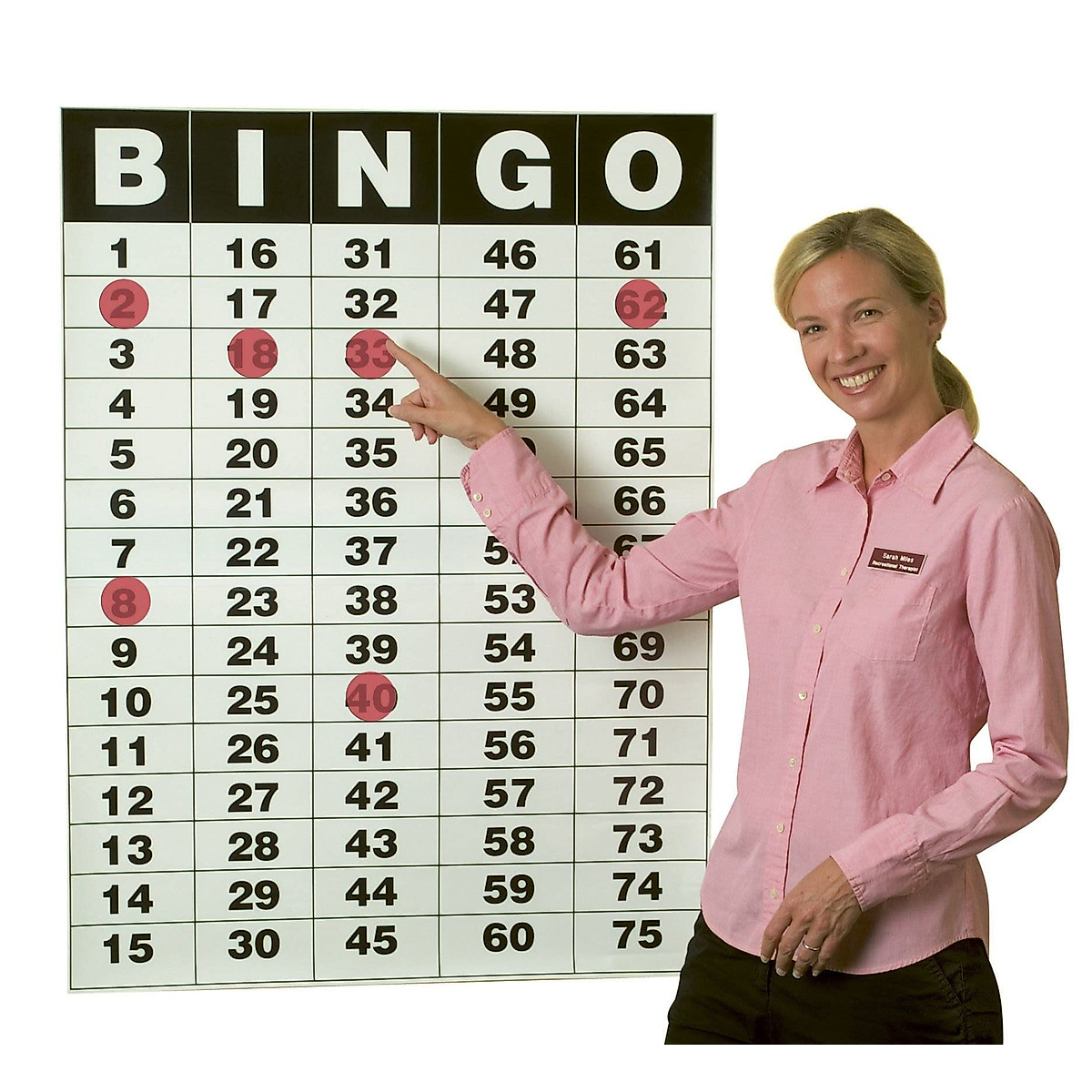 S&S Worldwide Giant Bingo Masterboard Poster (41" H x 30.5" W) and Static Cling Chips Set