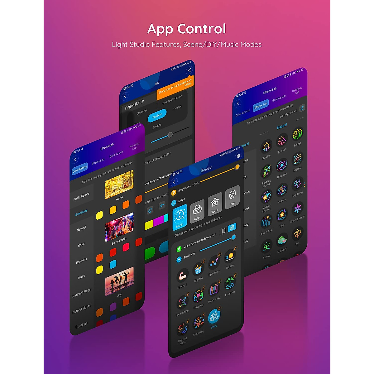 Govee 65.6ft RGBIC LED Strip Lights for Bedroom, Smart LED Strip Lights Alexa Compatible, DIY Multiple Colors on One Line, Color Changing LED Lights Music Sync, Festival Decoration, 2 Rolls of 32.8ft