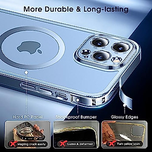 Alphex Magnetic Case for iPhone 13 Pro, Compatible with MagSafe, Super Strong Magnet, Look as Bare iPhone, Anti-Yellow, 8FT Military Grade Shockproof Matte Slim Phone Case 6.1 inch, Sierra Blue