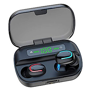 CUIZI Wireless Earbuds Bluetooth Headphones,5.0 HD Stereo Sound Wireless Headset, IPX7 Waterproof Headphones Built-in Mic, Noise Canceling,Long Playtime, with Charging Case