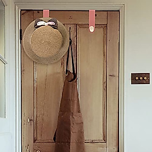 NUOBESTY Over The Door Hook Door Towel Rack Door Hanger Coat Hanging Hooks Rack Organizer for Hat Belt Shirt Towels Clothes Pink