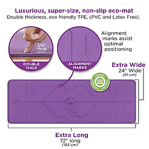 NOLAVA 7 Piece Yoga MAT Set - Yoga Mat Bag for Yoga Accessories|TPE thick Yoga Mat | Yoga Blocks 2 Pack | Yoga Strap |Weighted Lavender Eye Pillow| Yoga Cards| Ideal Gift for Yoga Beginners