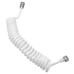 Coufce Flexible Bidet Sprayer Hose White PU Spring Tube Hose Accessory Bathroom Toilet Handheld Bidet Sprayer Gun Telescopic Hose Muslim Shower Bidet Sprayer Tube