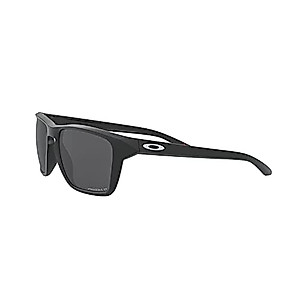 Oakley Men's OO9448 Sylas Rectangular Sunglasses, Matte Black/Prizm Black Polarized, 57 mm
