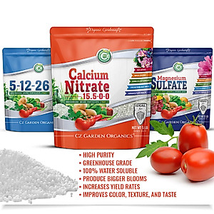Calcium Nitrate 15.5-0-0 Fertilizer - Made in USA - 5LB Greenhouse Grade Plant Food for Hydroponics, Plants & Gardens – Fruit, Vegetables. Blossom End Rot Tomatoes
