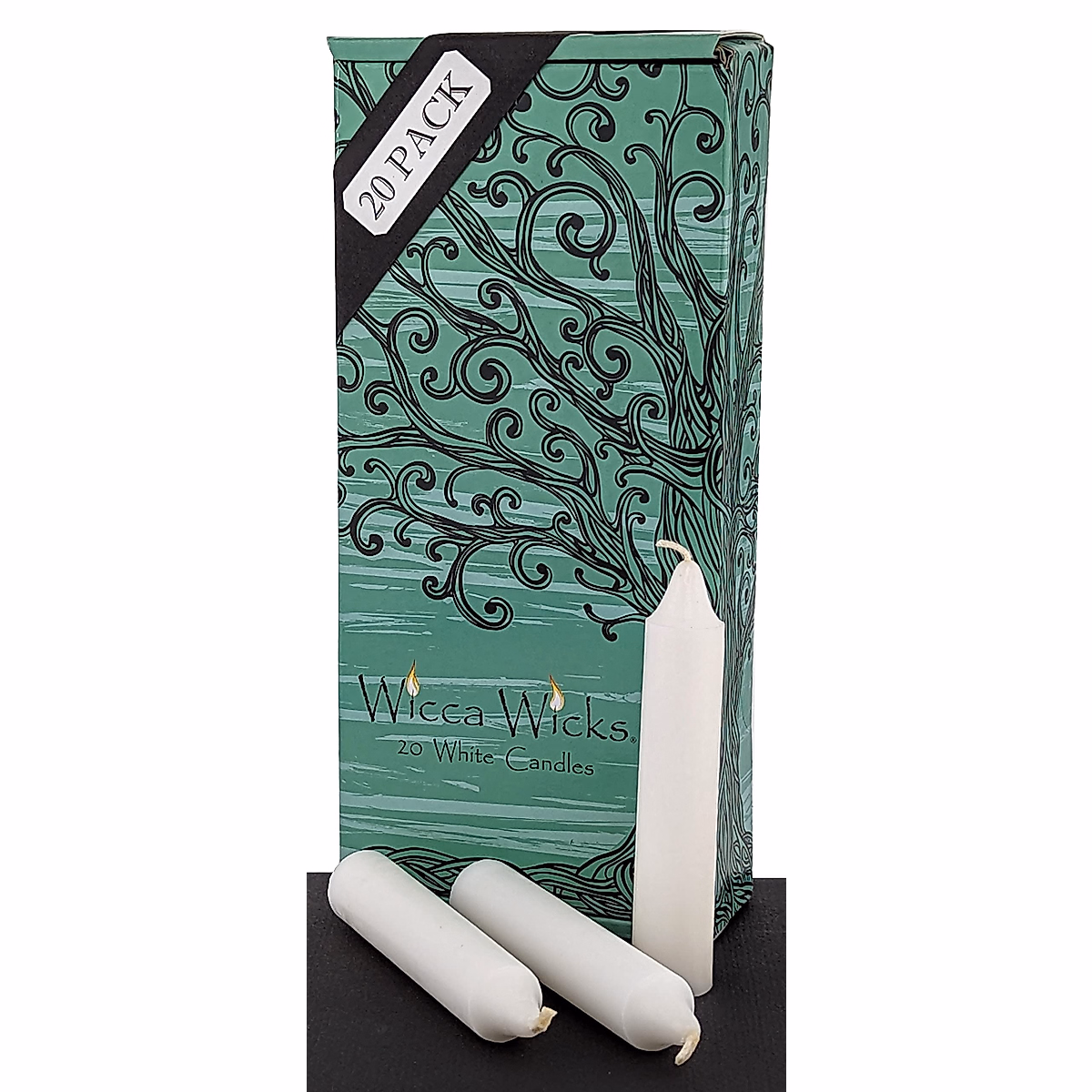 Wicca Wicks - 20 White Candles | 4 inches Tall & 3/4 inch Diameter | Witchcraft Supplies for Your Personal Wiccan Altar, Spells, Charms & Rituals | Witchy Room Decor | Taper Candlesticks (White)