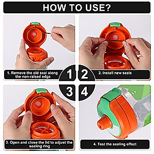 4pcs Replacement Gasket for Water Bottle, Silicone Lid Seal for Gatorade Water Bottle Replacement Gasket Compatible with 30oz Gatorade Gx