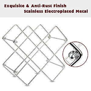 DreamiDeco Wine Rack Countertop Bottle Holder Freestanding Modern Shelf Cabinet Racks for Wine Bottles Wine Insert Storage Organizer for Pantry ,Wine Bar,Wine Decor (Silver)