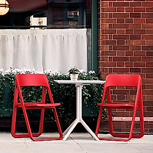 Compamia Dream Commercial Grade Folding Resin Outdoor Chair Red