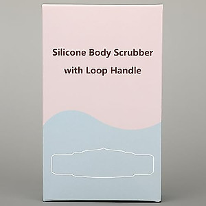 FREATECH Exfoliating Silicone Body Scrubber with Built-in Loop Handle, Dual-sided Bath Shower Body Brush for Deep Cleansing and Massage, Easy to Hold and Hang, Hygienic and Long-lasting, Black