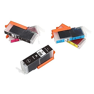 FTVOGUE 250‑251 Multi Colors Ink Cartridge Replacement Printer Inkjet Cartridges for PIXMA (BK BK C M Y 5 Colors)