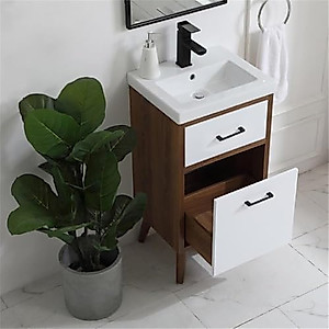 Elegant Kitchen and Bath 18 inch Bathroom Vanity Cabinet - Matte White