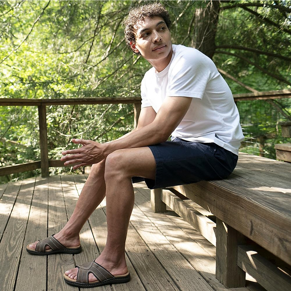 Dockers mens Slide,Dark Brown,11 W US