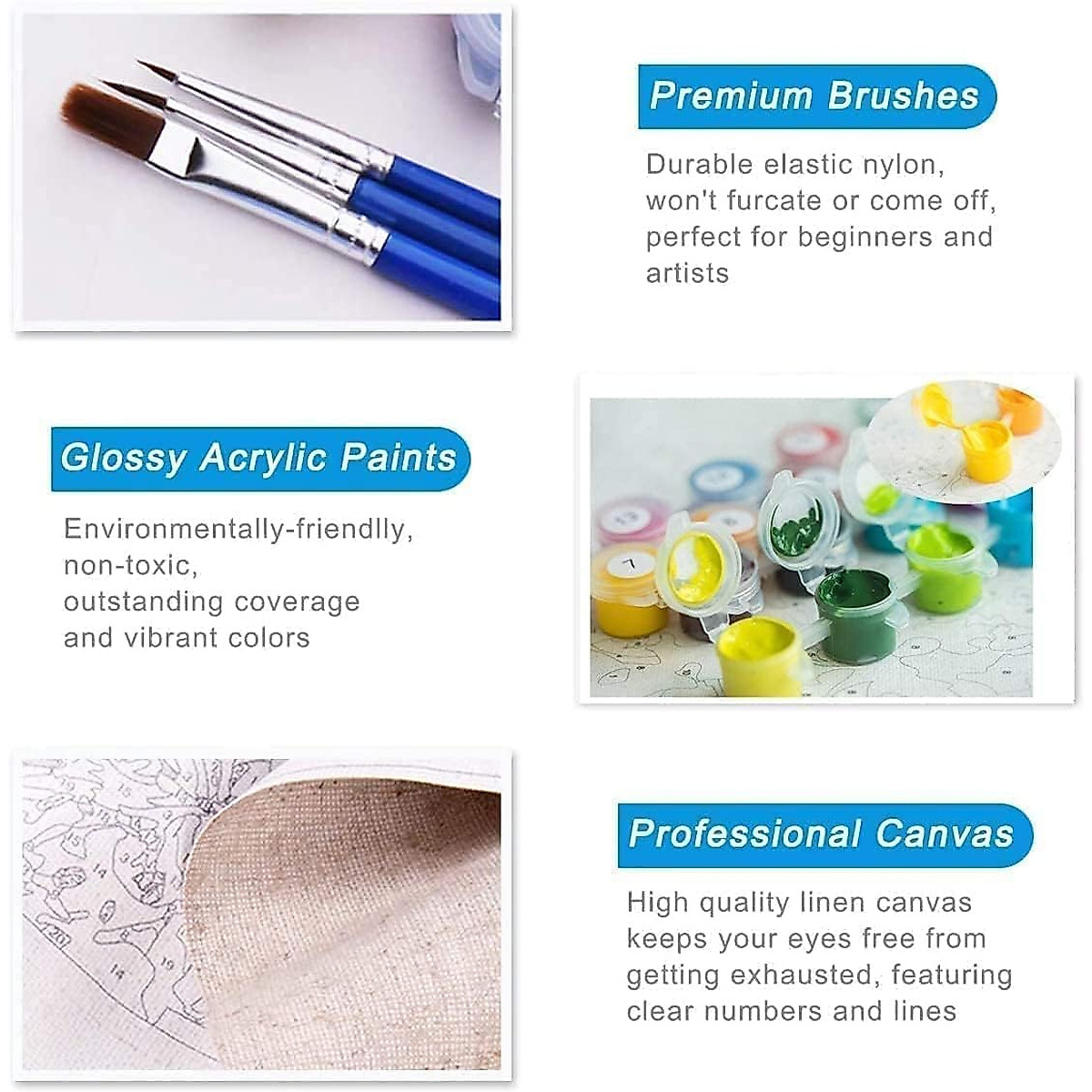 ARPADAMO Adults Beginners Paint by Number Kits ? Press Digital Easy Acrylic Black cat 4 Pieces Paint, DIY Watercolor Paint Press Digital kit on Canvas Home Wall Decoration Without Frame 12×16inch