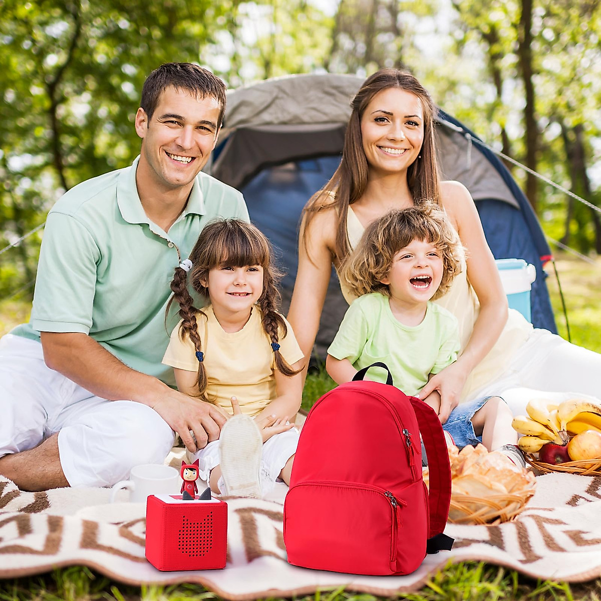 DDgro Carrying Storage Backpack for Toniebox Starter Set, Travel Bag for Toniebox, Tonie Characters, Headphone and Charging Station. (Red)