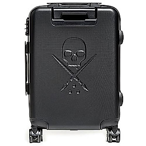 Sullen Blaq Paq Rhino Tattoo Lifestyle Art Travel Hard Shell Roller Luggage Bag - Black
