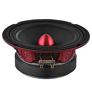 DS18 PRO-X6.4BM Loudspeaker - Pair of 6.5", Midrange, Red Aluminum Bullet, 500W Max, 250W RMS, 4 Ohms - Premium Quality Audio Door Speakers for Car or Truck Stereo Sound System (2 Speaker)