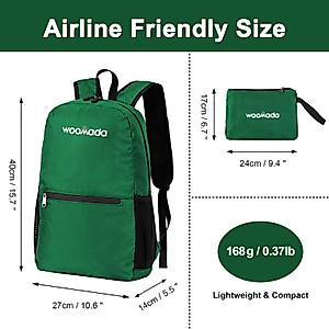 WOOMADA 17L Lightweight Packable Backpack Travel Hiking Daypack Foldable Small Backpack Water Resistant Bag for Men Women