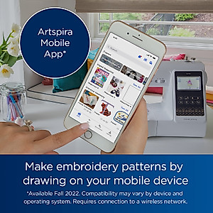 Brother SE700 Sewing and Embroidery Machine, Wireless LAN Connected, 135 Built-in Designs, 103 Built-in Stitches, Computerized, 4" x 4" Hoop Area, 3.7" Touchscreen Display, 8 Included Feet