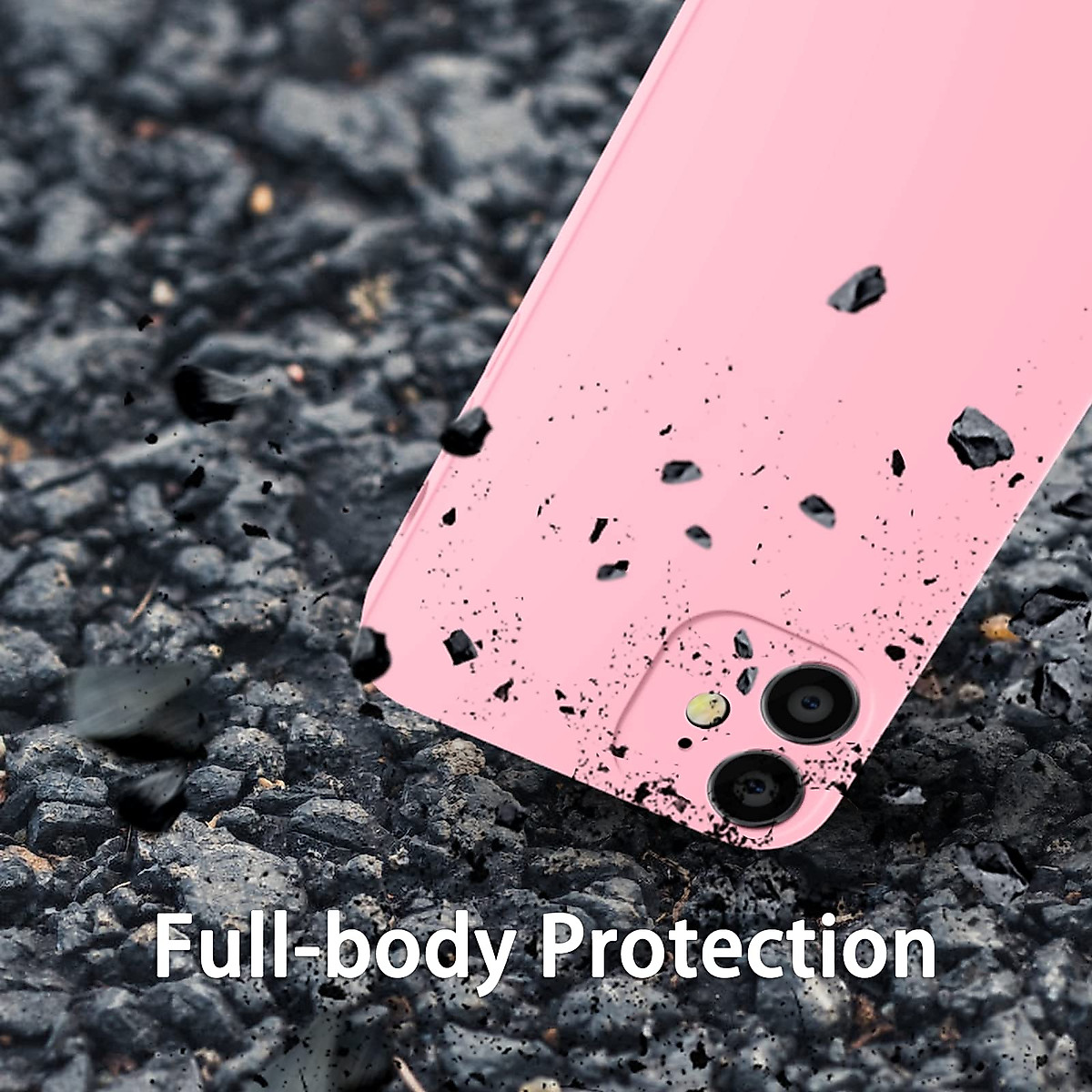 ANDATE Compatible with iPhone 12 Mini Case Silicone Pink, Soft Liquid Silicone Rubber Case Full-Body Protective Case Cover for iPhone 12mini- 5.4 Inch