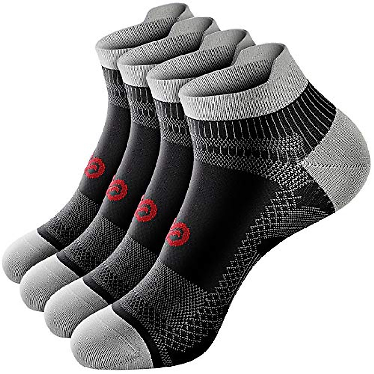 PAPLUS Low Cut Compression Socks for Men and Women, No Show Ankle Running Compression Foot Socks with Arch Support for Plantar Fasciitis, Cyling, Athletic, Flight, Travel, Nurses