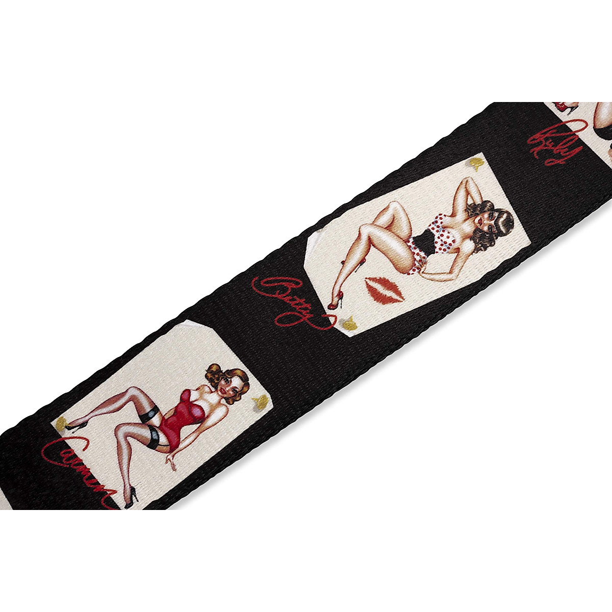 Levy's Leathers MPS2-072 2" Sonic Art Series Polyester Guitar Strap, Pin-Up Design