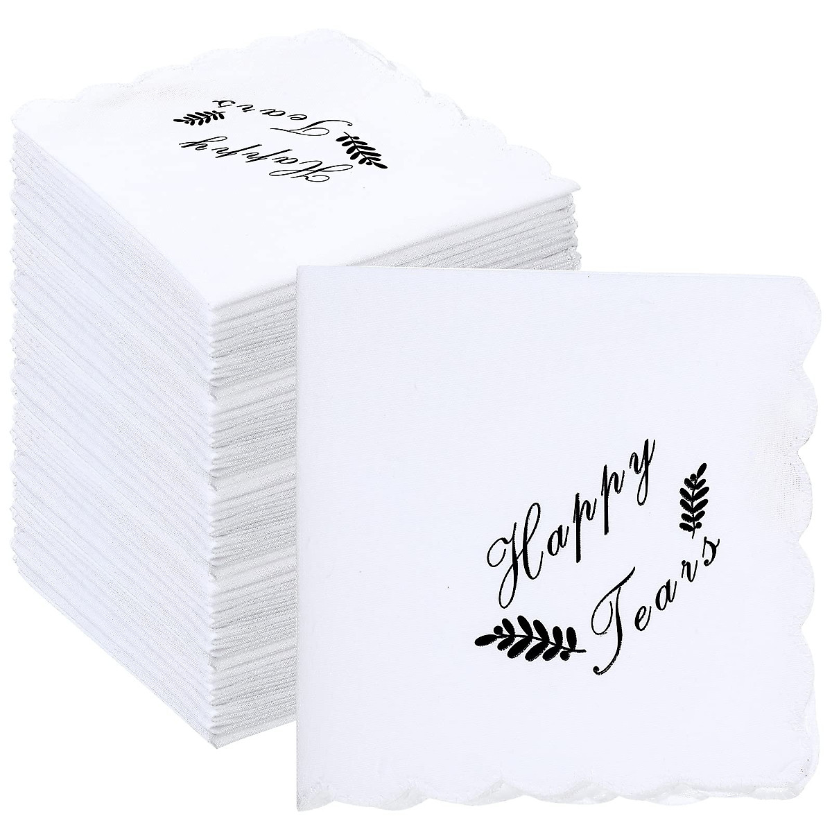 Newwiee 50 Pcs Wedding Handkerchief Wedding Gifts Happy Tears Handkerchief for Wedding Day Wedding Fun Gifts
